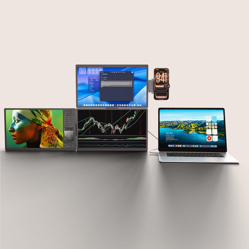 Modular Triple 18.5″ Monitor System | Compact Aluminum Stand | Lepow ...