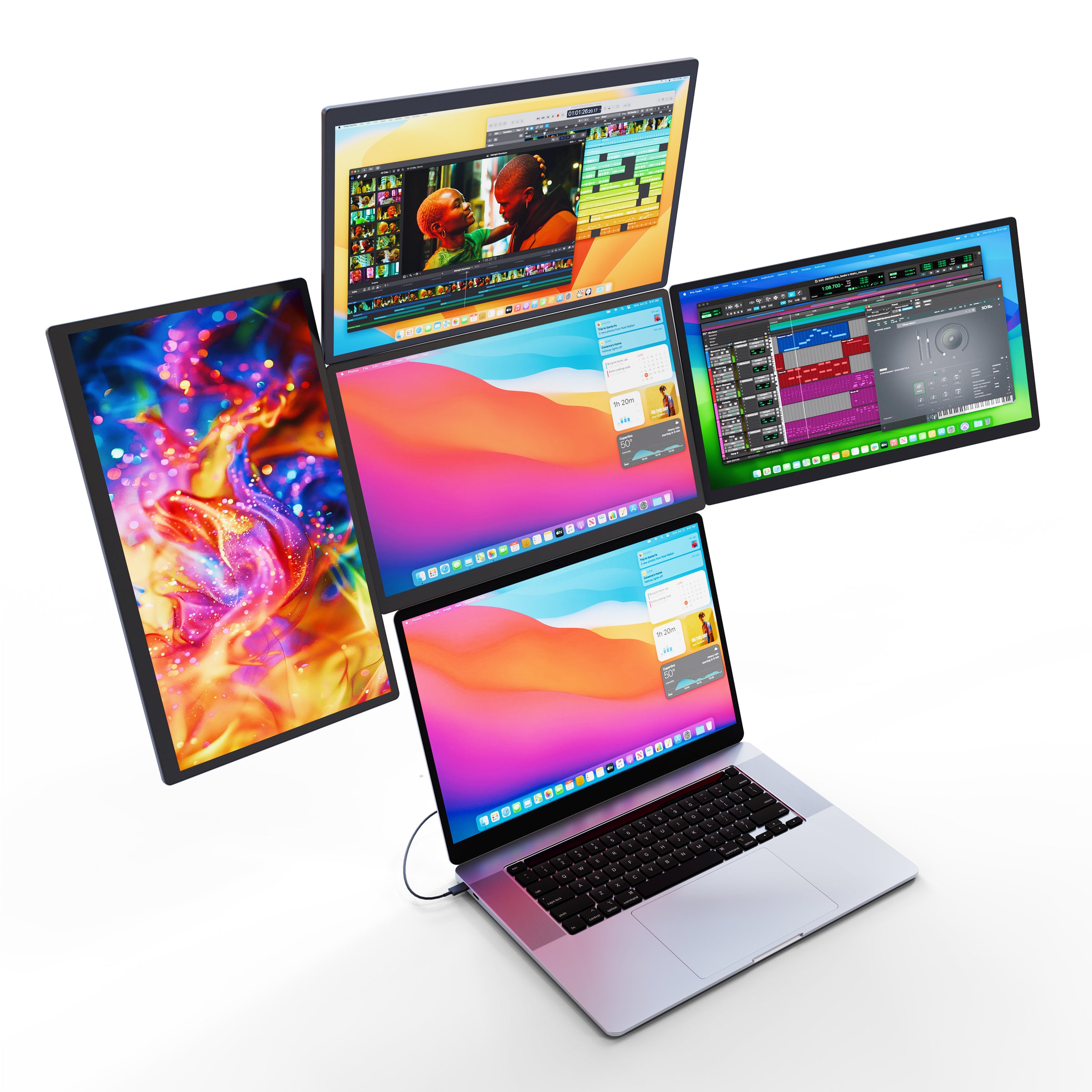 Lepow FlexScreen 18.5" – Modular Detachable Quad-Screen Workstation ...