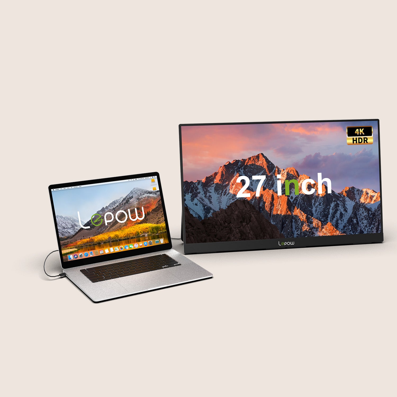 Lepow M270LS-U120 – 27" 4K Portable Monitor, 500 nits, 120Hz HDR ...