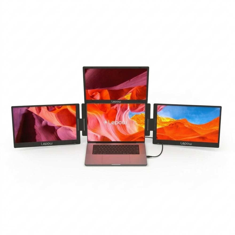 Triple Monitor for Laptop | Lepow TriCreate Foldable 14" & 16" – Lepow ...