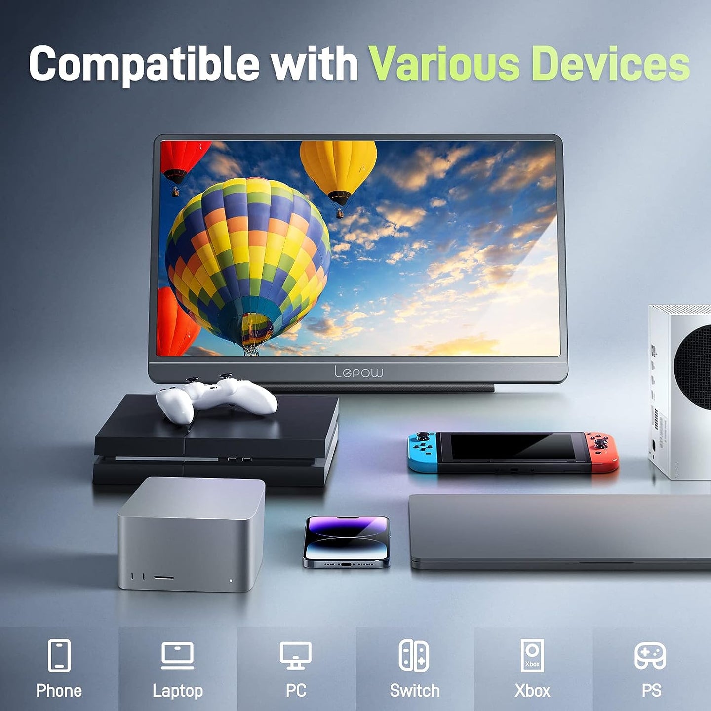 Lepow Z1 E5 15.6" FHD Portable Monitor – 100% sRGB, IPS, HDR, USB-C, U ...